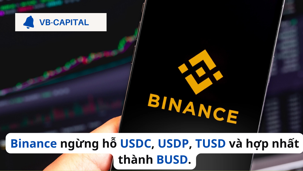 Binance ngừng hỗ USDC, USDP, TUSD và hợp nhất thành BUSD.